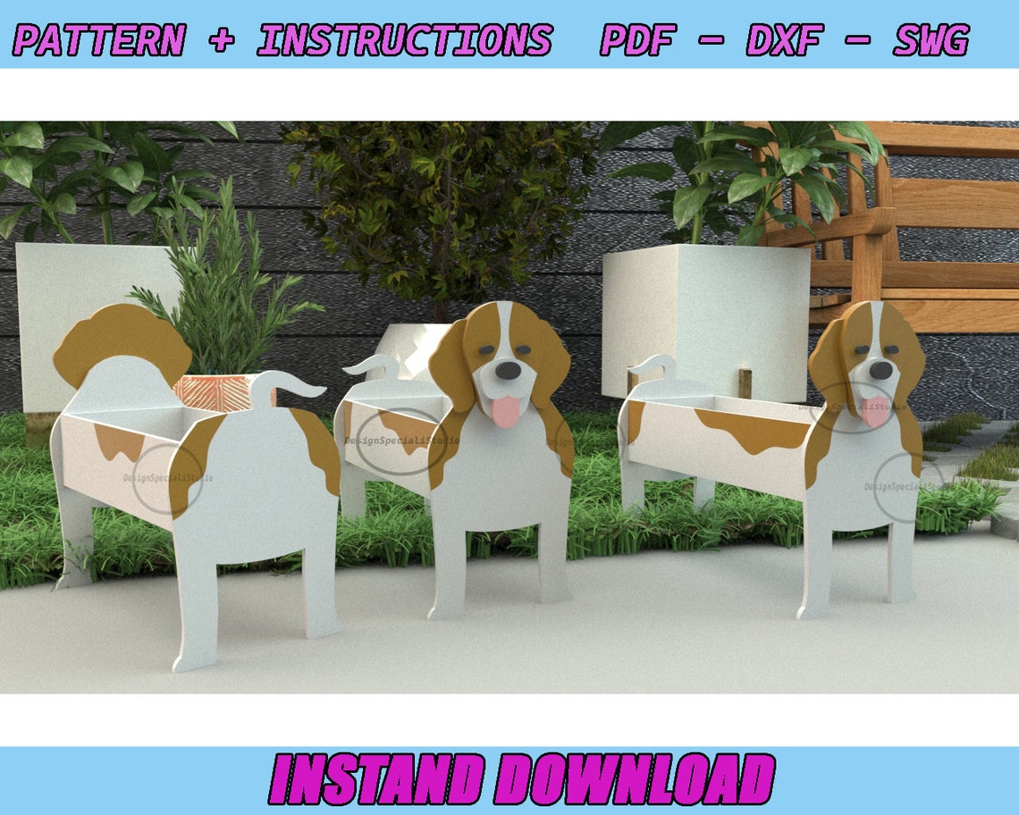 Pattern - Beagle Planter Box- Wood Pet - Pet Planter - Beagle ...
