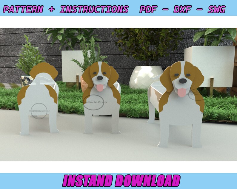 Pattern - Beagle Planter Box- Wood Pet - Pet Planter - Beagle ...