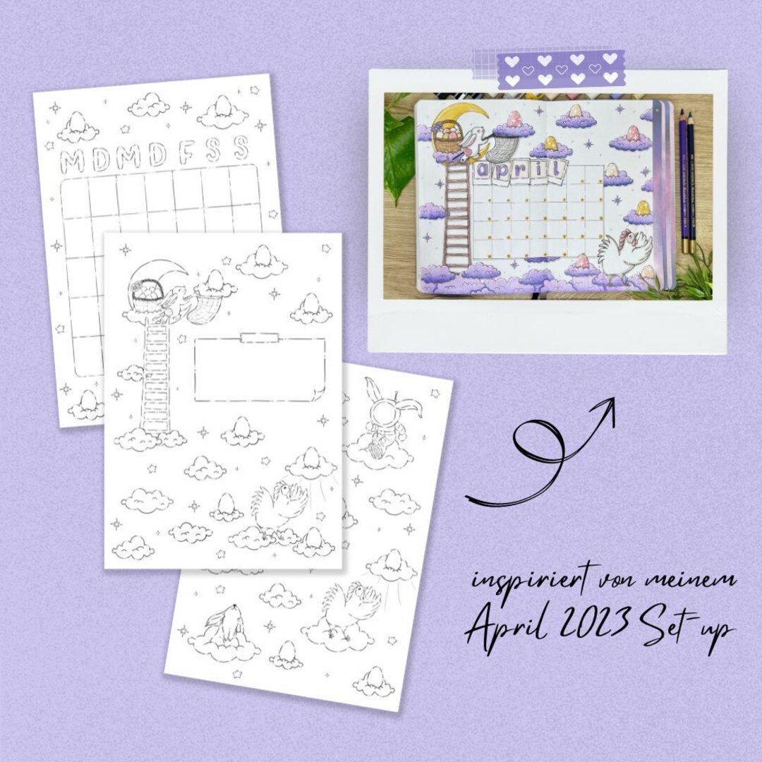 Magic Easter - Bullet Journal Theme Pack Incl. Calendar, Cover and ...