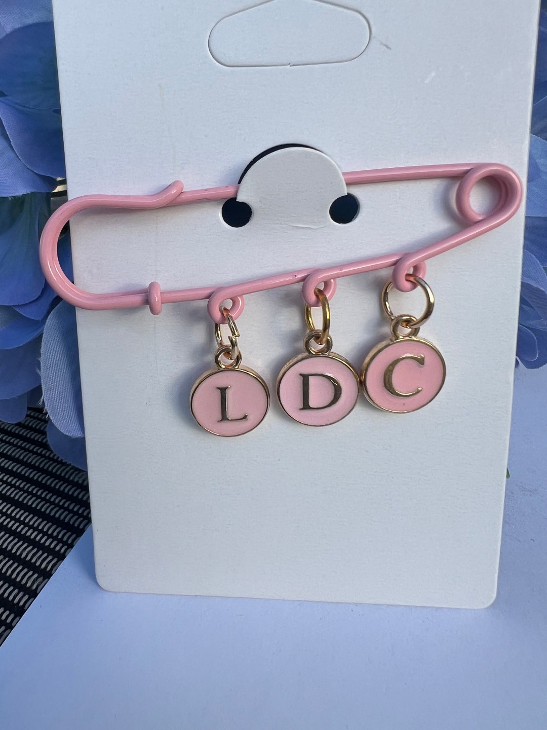 Pink Safety Pin Brooch: Enamel Charms, Jacket Pin - Etsy