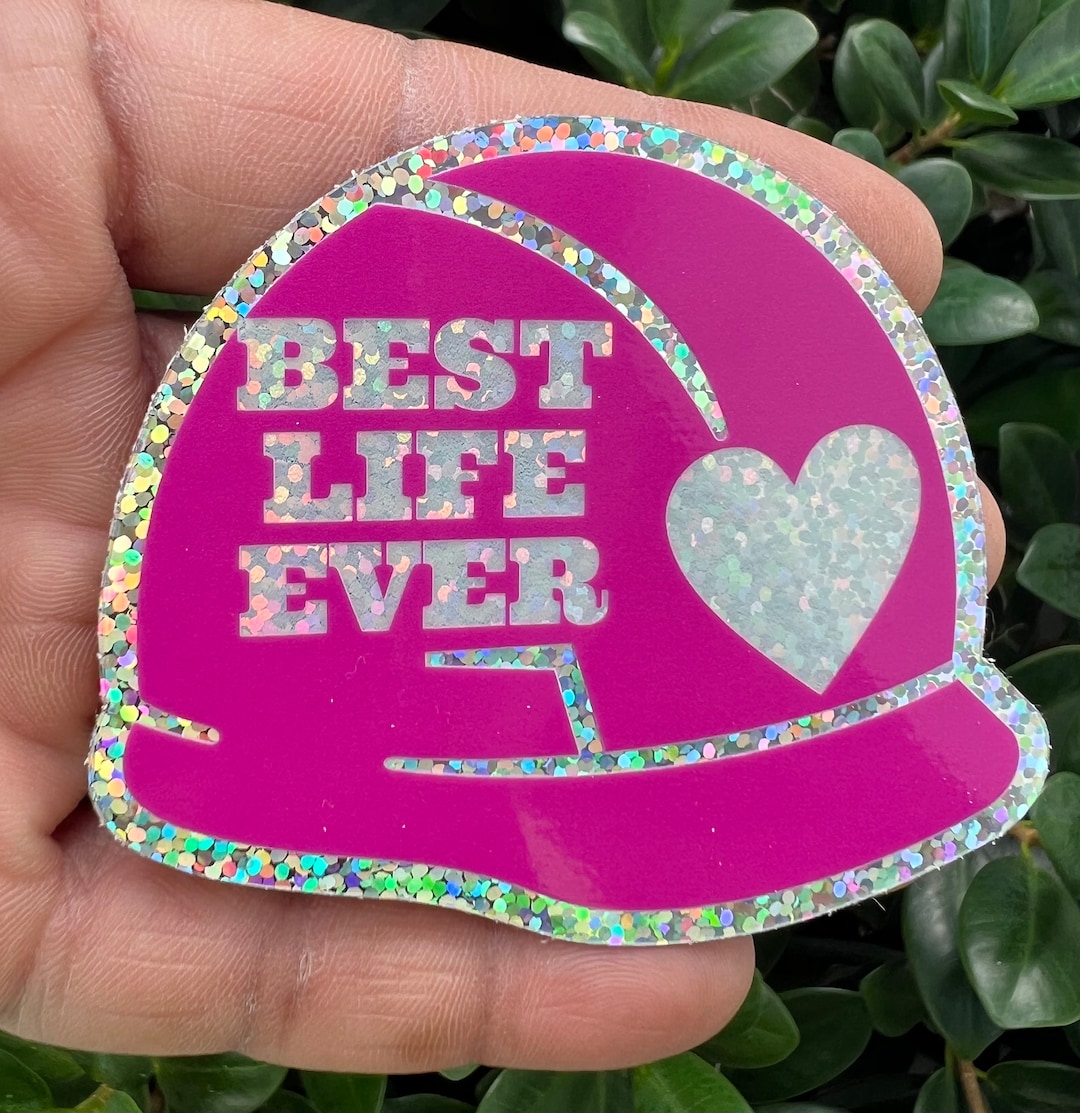 Best Life Ever Pink Glitter Hardhat Vinyl Sticker - Etsy