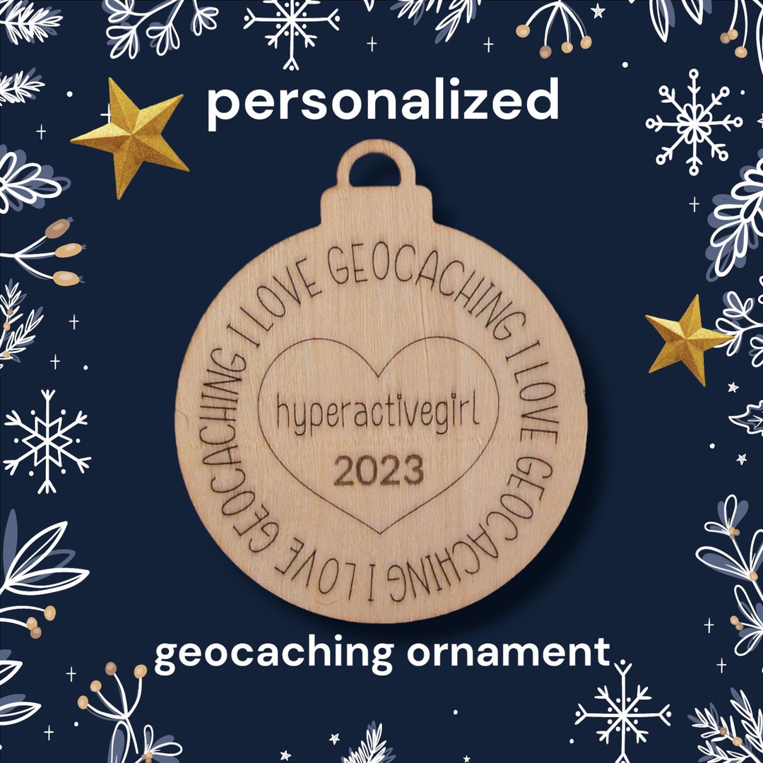 Geocaching Personalized Ornament - I Love Geocaching - Personalized ...