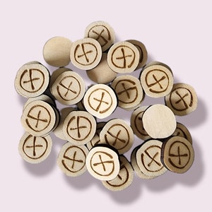 Geocaching Mini Swag Tokens Wooden Coins - Geocaching Symbol ...