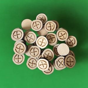 Geocaching Mini Swag Tokens Wooden Coins - Geocaching Symbol ...