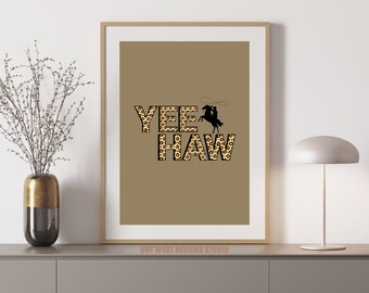 Brown Yee Haw Art - Etsy