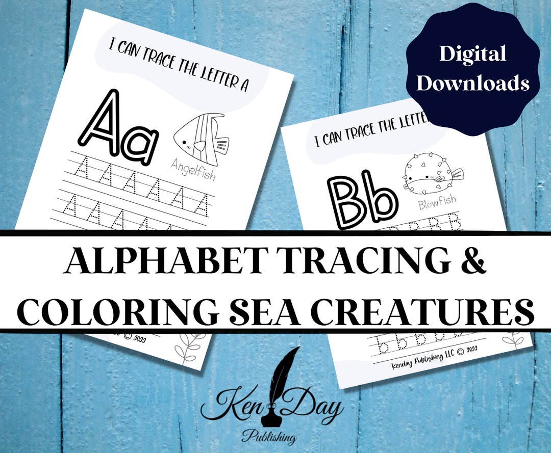Printable Alphabet Tracing Worksheets - Etsy