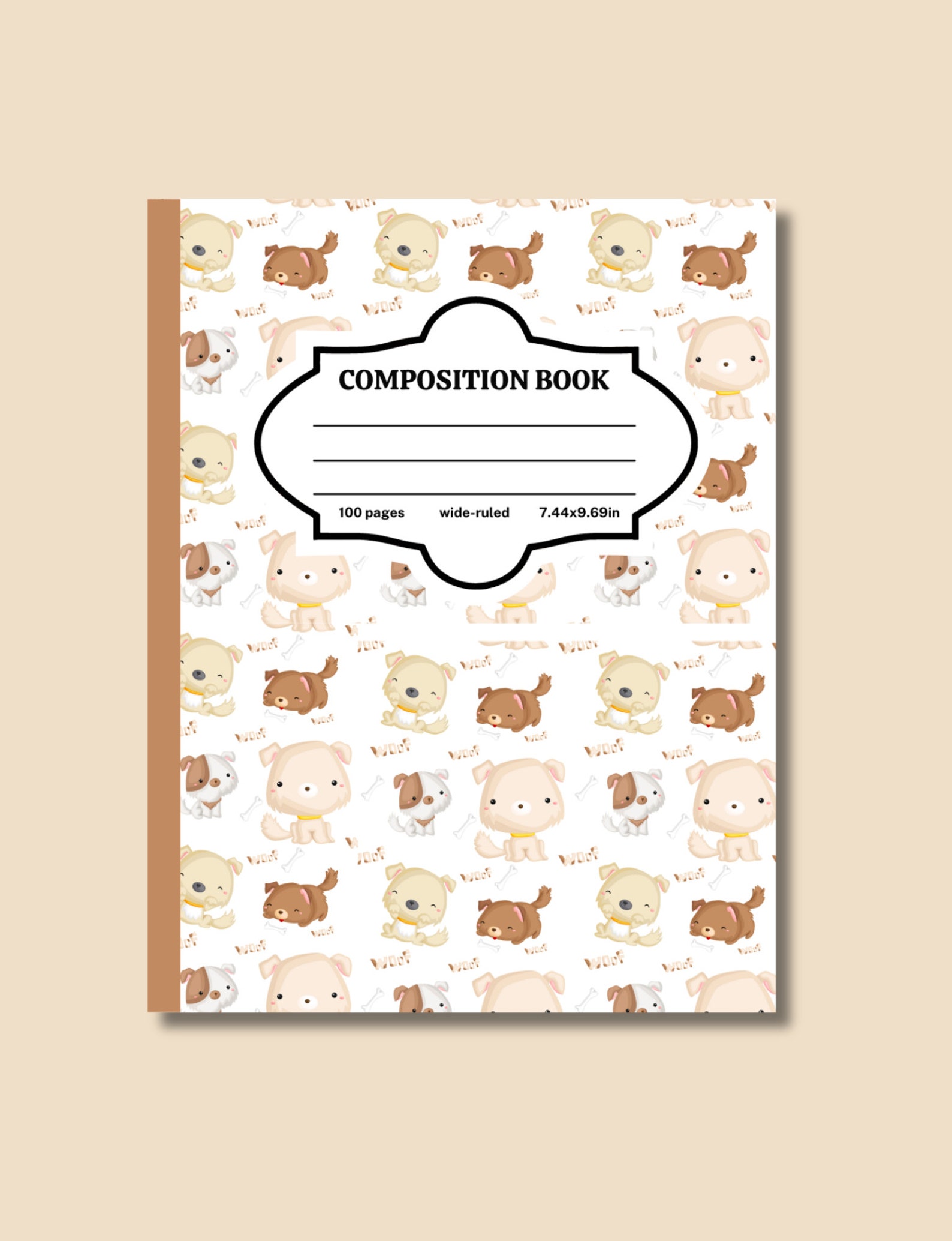 Composition Notebook: Cute Puppy Dog Theme Wide-rules, 100 Pages - Etsy