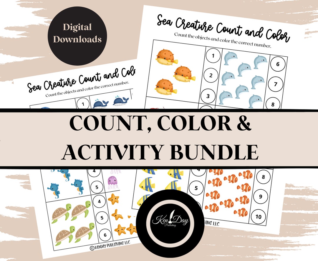 Count, Color & Activity Bundle - Etsy