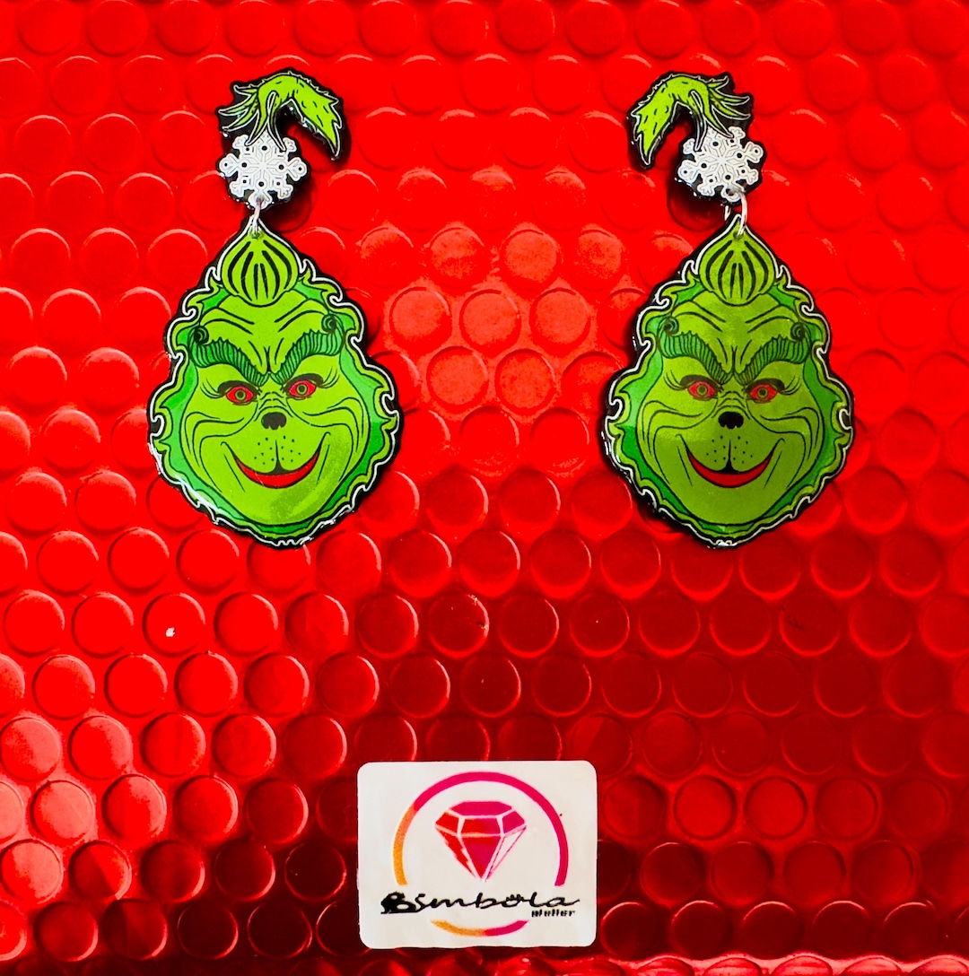 Grinch Earrings, Christmas Earrings, Cartoon Earrings, Freak Earrings ...