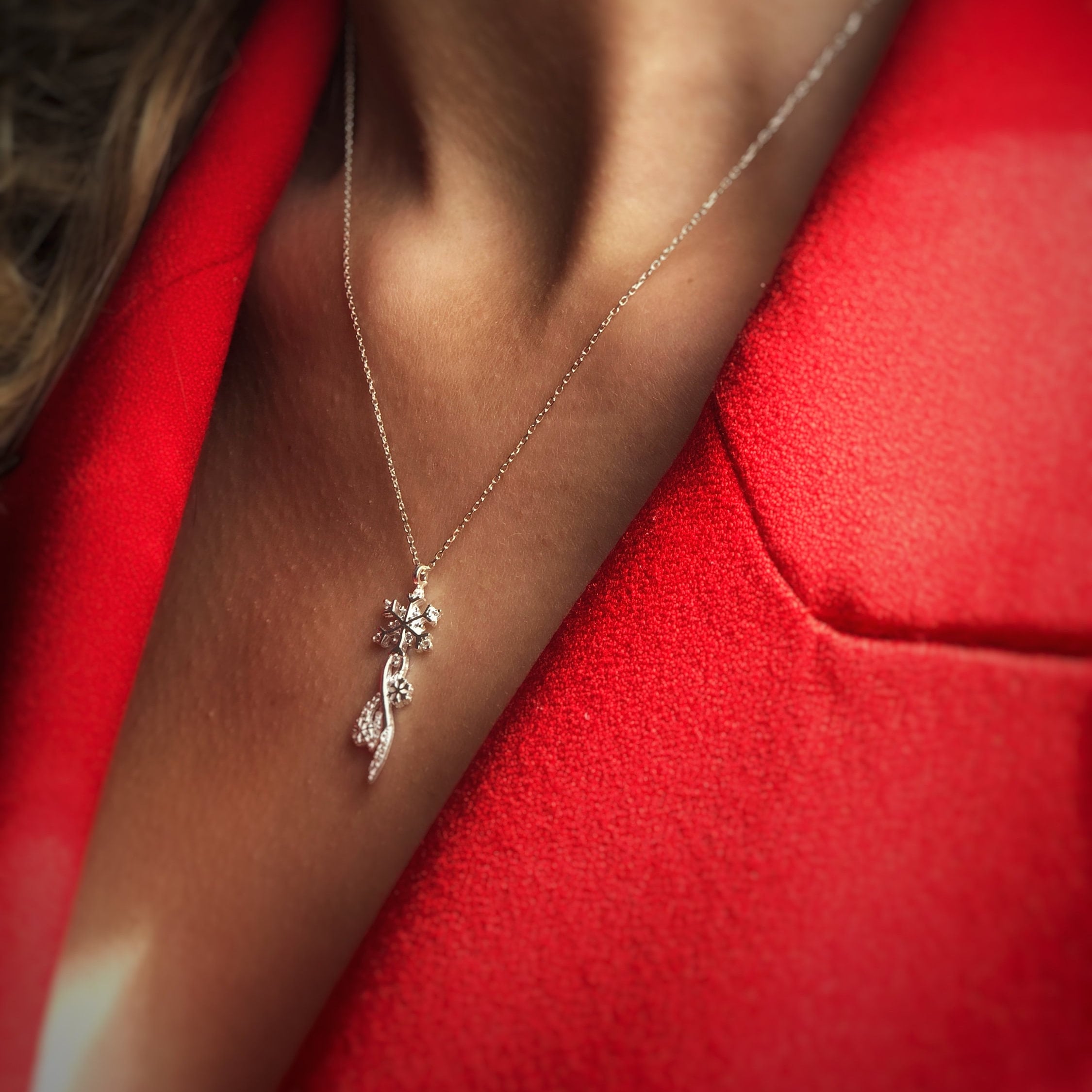 Dainty Snowflake Necklace 925 Sterling Silver Jewelry Minimalist ...