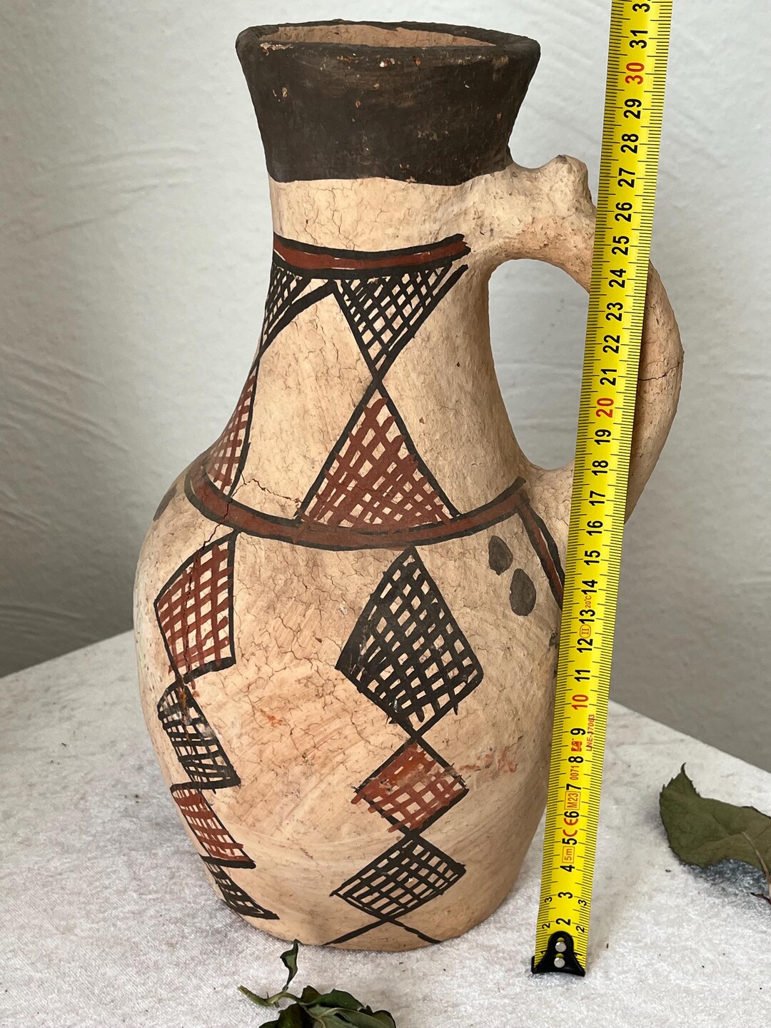 Vintage Moroccan Berber Pottery - Hand-painted Rif Mountains Terracotta ...