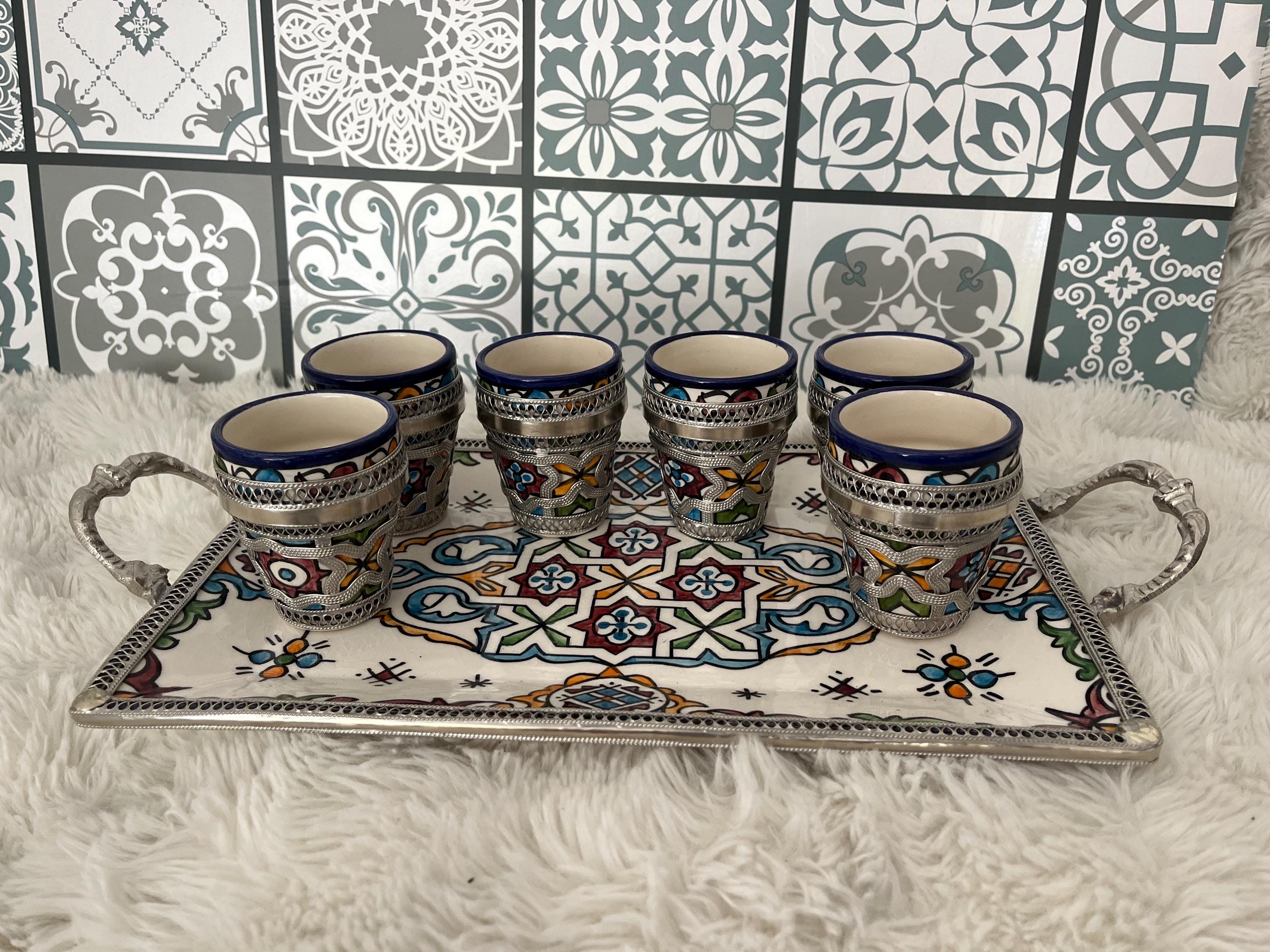 Moroccan Tea Set-traditional Tea Set-ceramic Tray-elegant Moroccan Tea ...