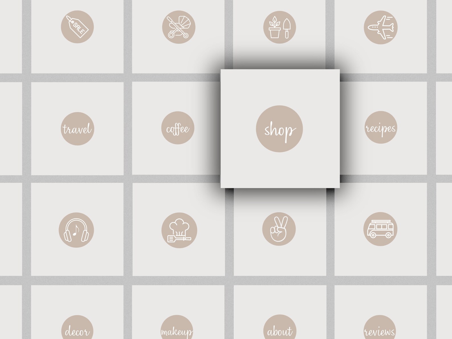 Highlight Cover Template | Highlight Covers | Neutral Highlight Covers ...
