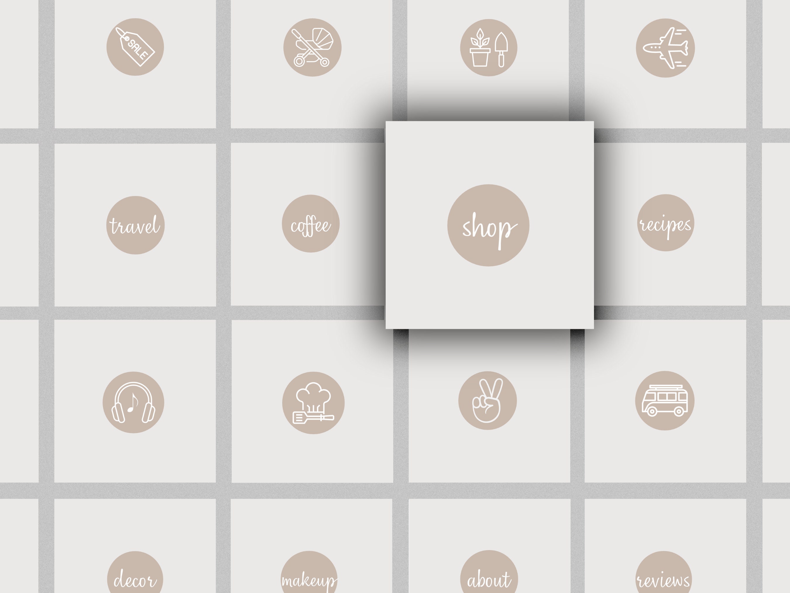 Highlight Cover Template | Highlight Covers | Neutral Highlight Covers ...