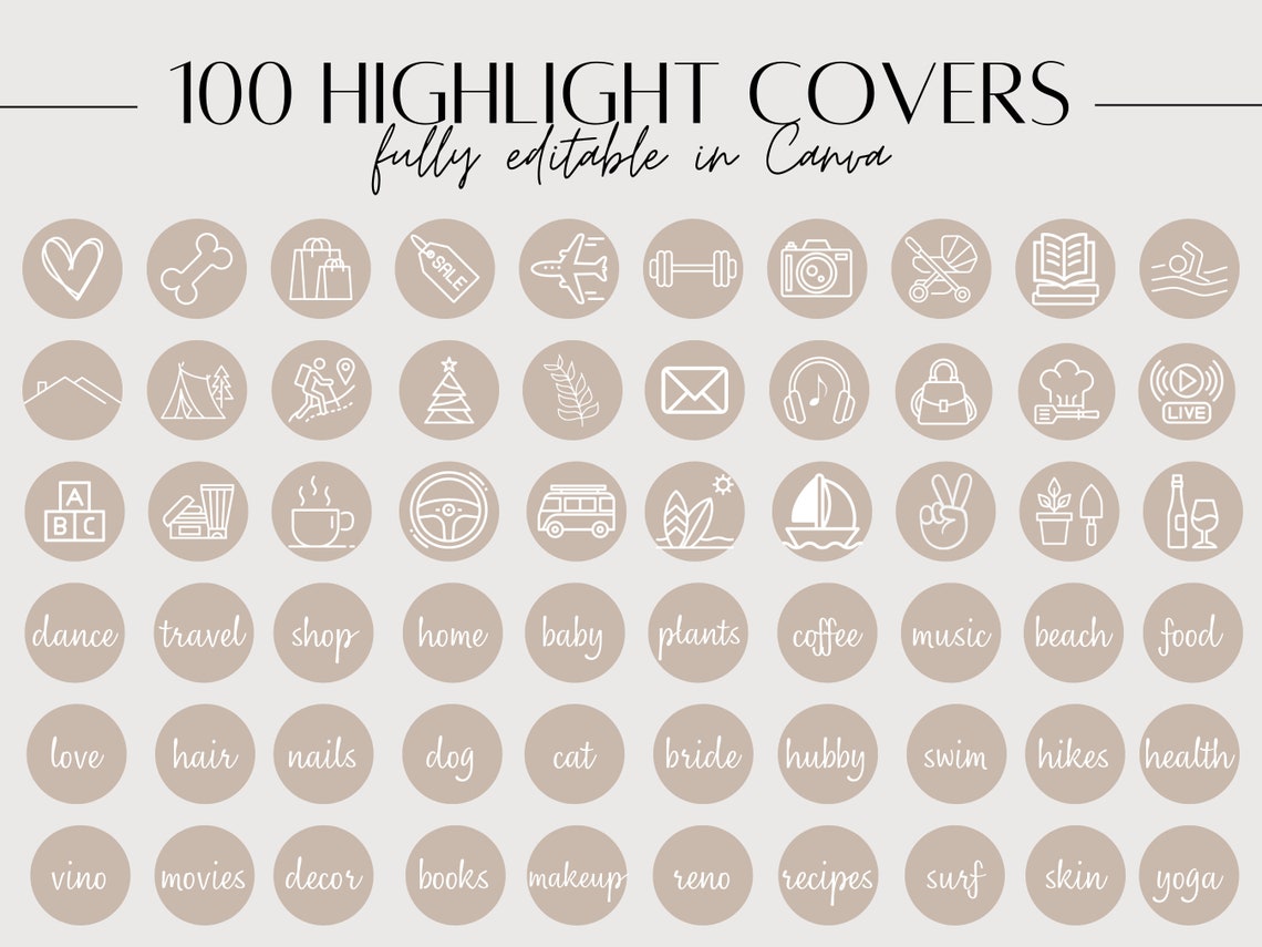 Highlight Cover Template Highlight Covers Neutral Highlight Covers ...