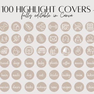 Highlight Cover Template | Highlight Covers | Neutral Highlight Covers ...