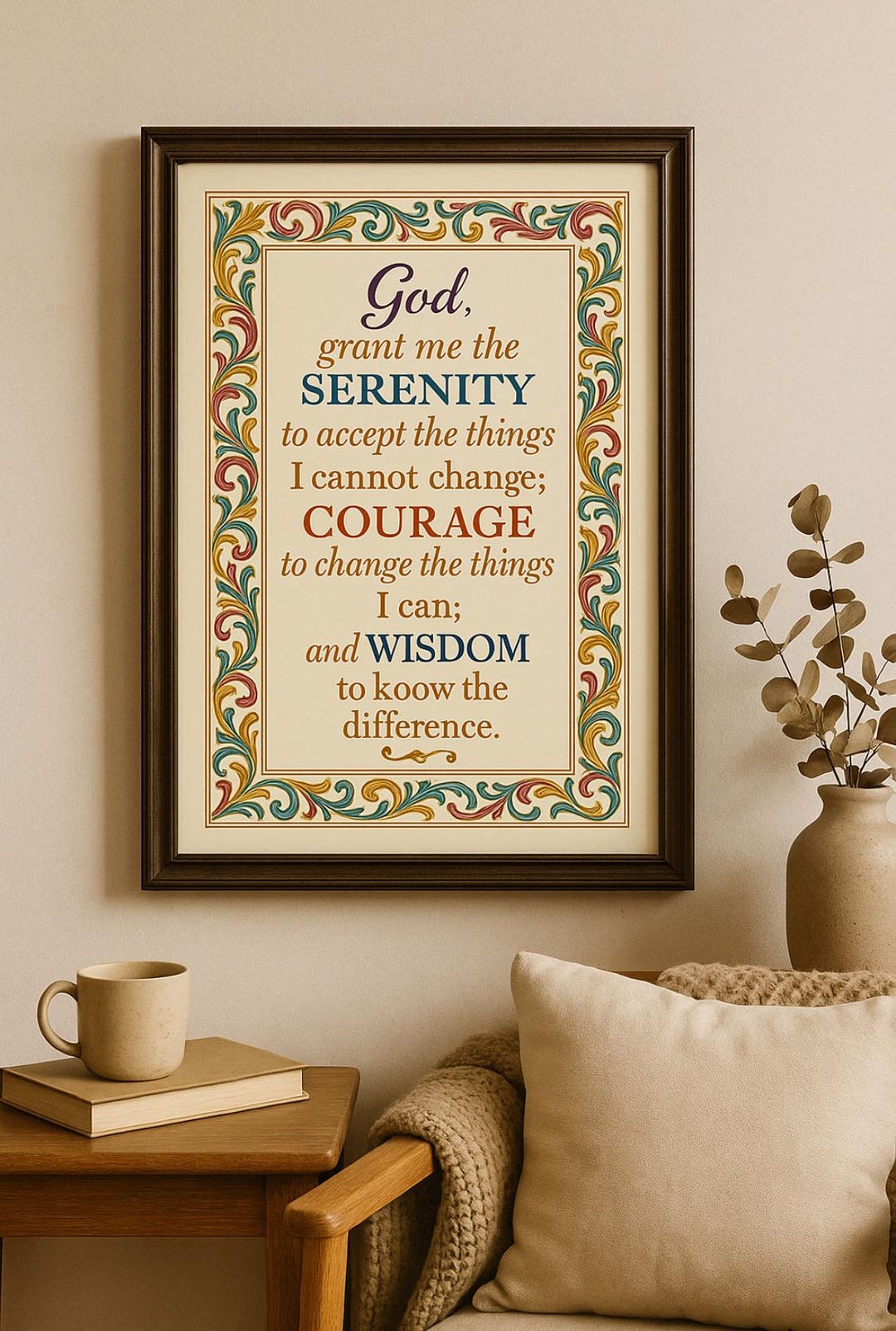 Serenity Prayer Instant Wall Art Digital Download Home Decoration ...