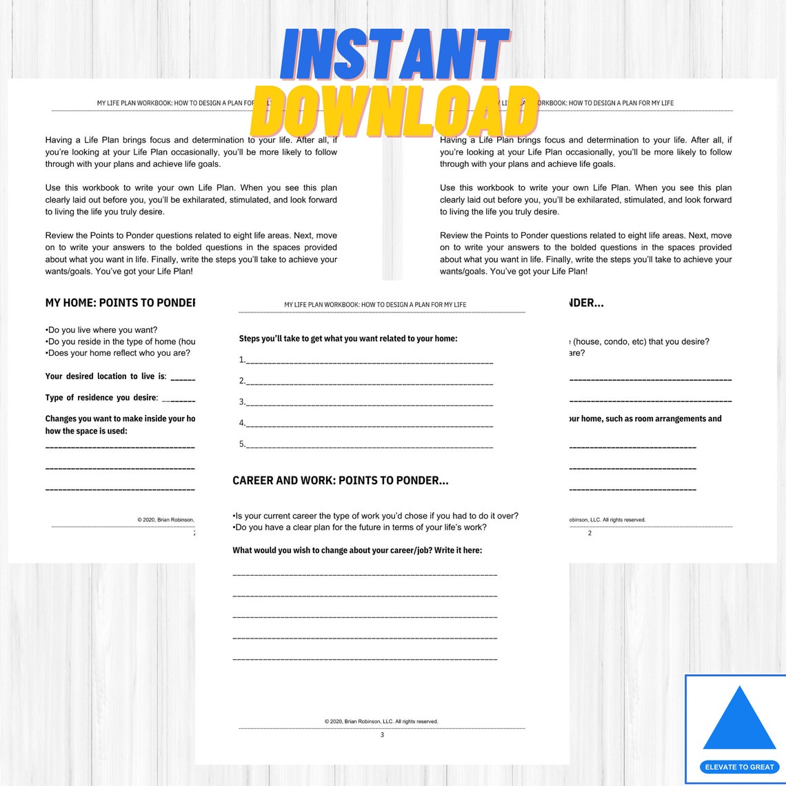 Life Plan Workbook Life Goal Planning Workbook Life - Etsy