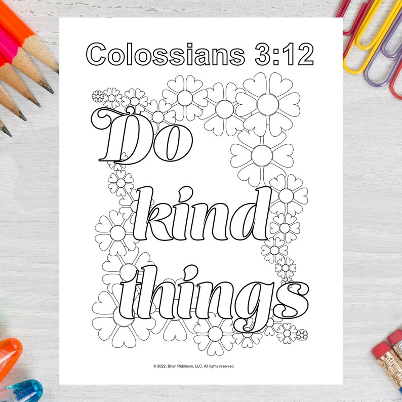 Joy & Kindness in the Word 10 Printable Christian Coloring - Etsy