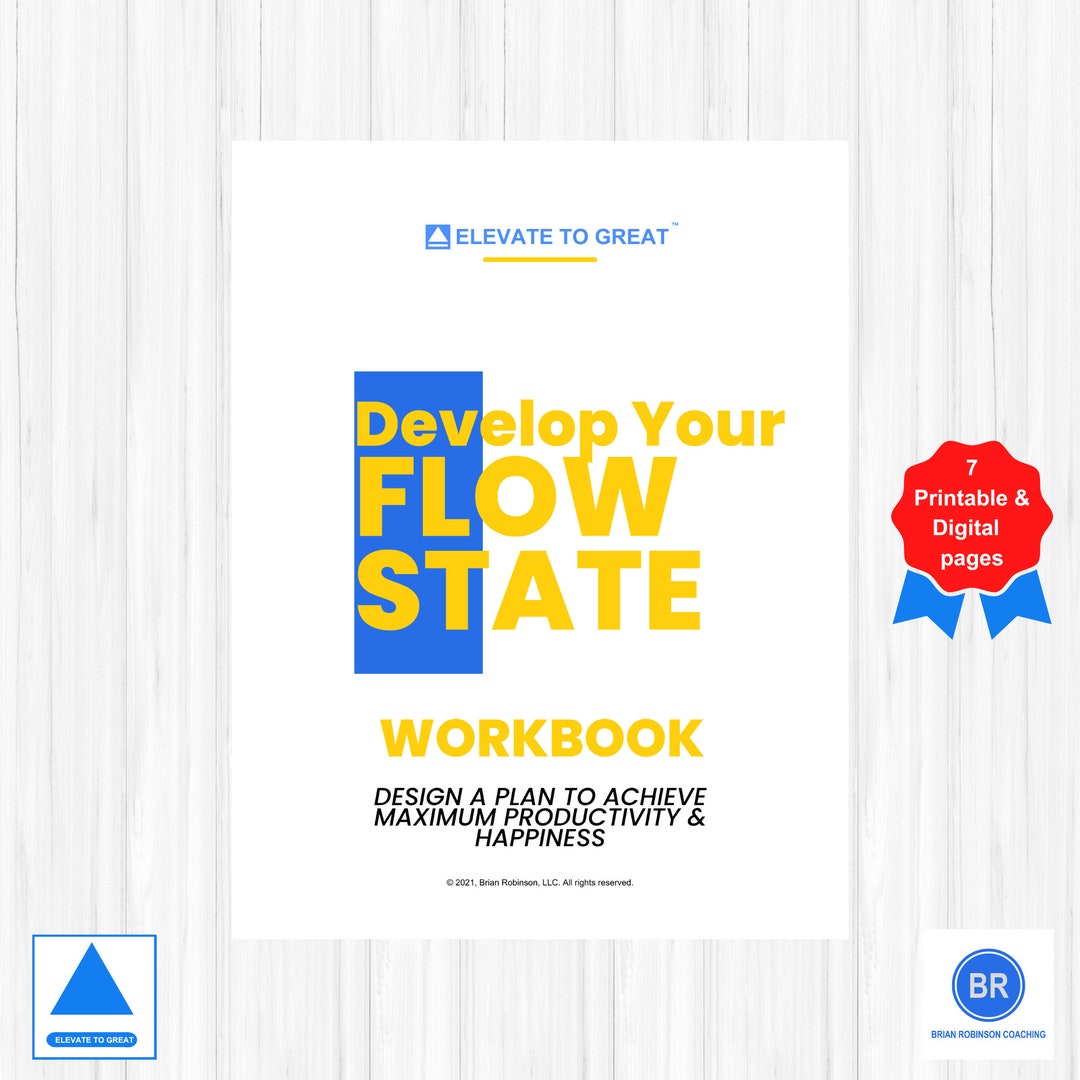 Develop Your Flow State Workbook | Positive Vibe Workbook | Self ...