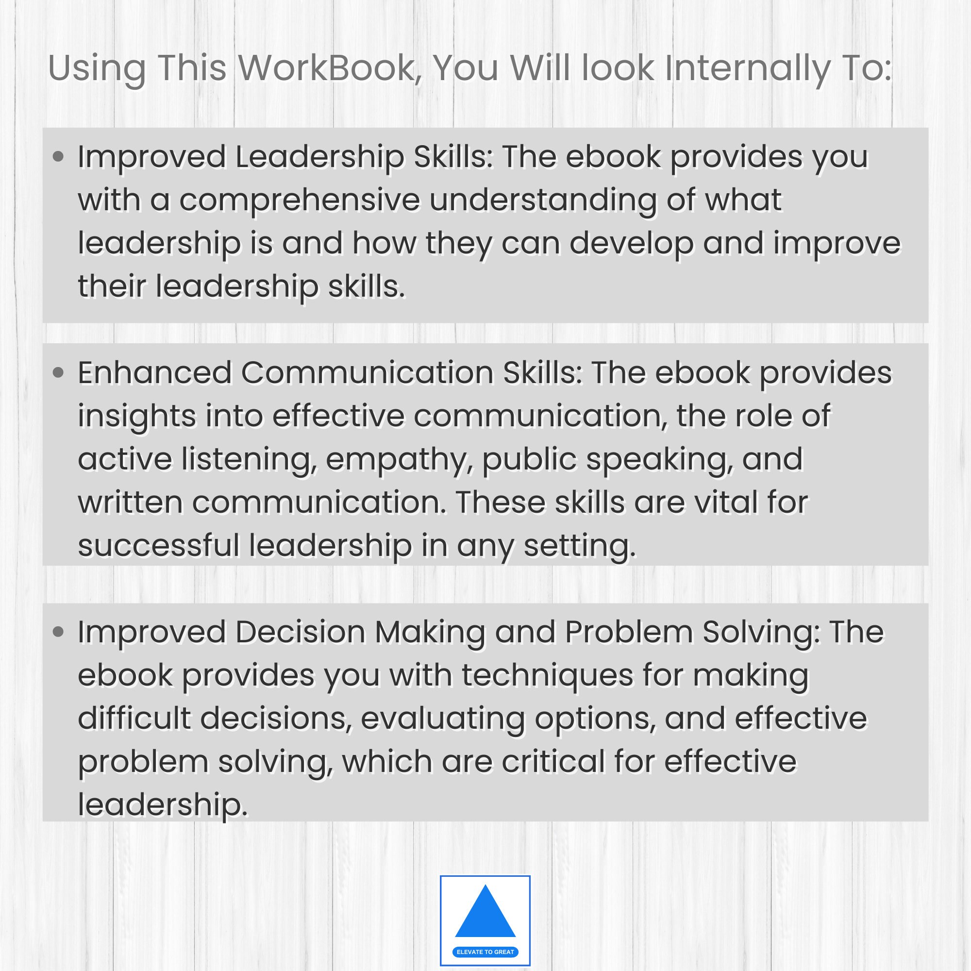 Elevate Your Leadership Skills Ebook / Workbook - Etsy