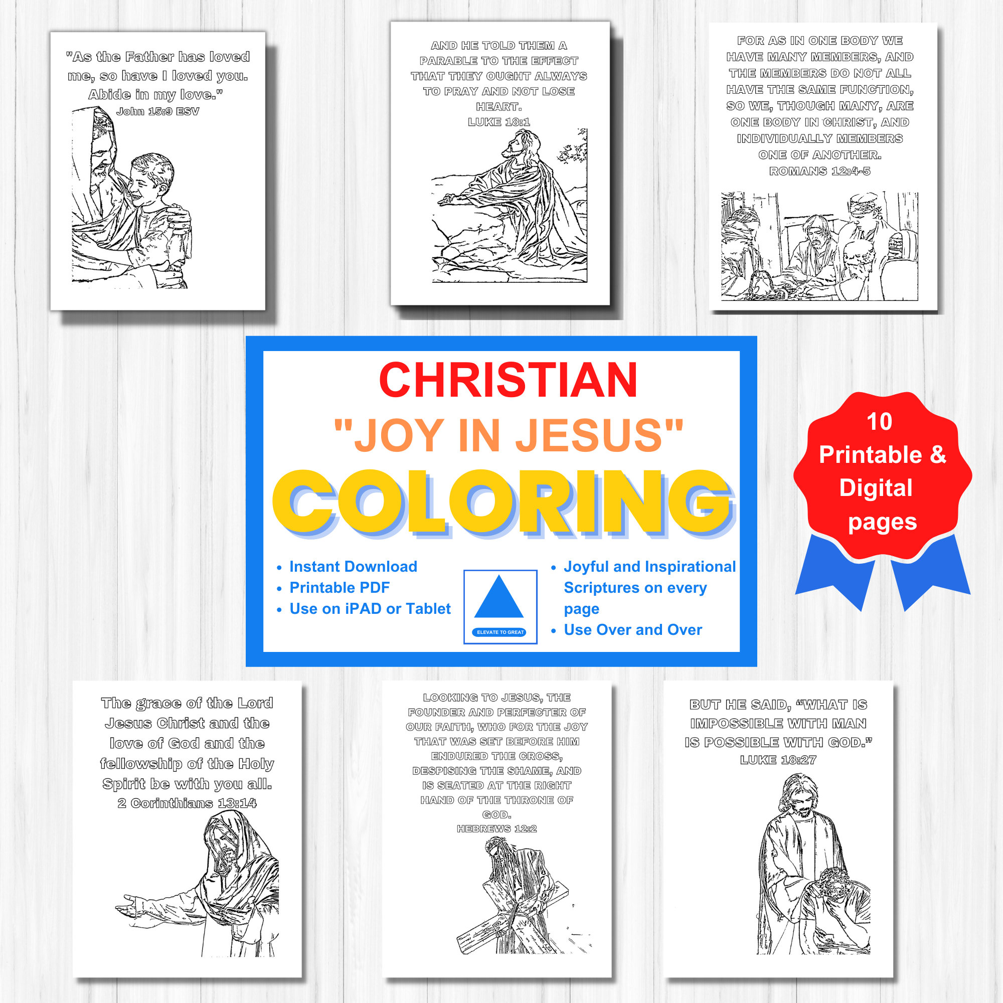 10 Printable Christian Coloring Pages | Scripture Coloring Pages | Kids ...