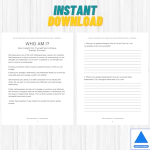 Who Am I? Self-awareness Workbook | Inner Self Workbook | Success ...