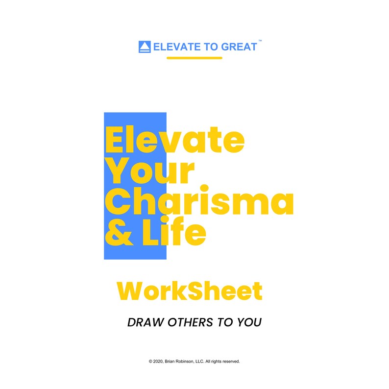 Elevate Your Charisma Worksheet | Elevate Your Life Worksheet ...