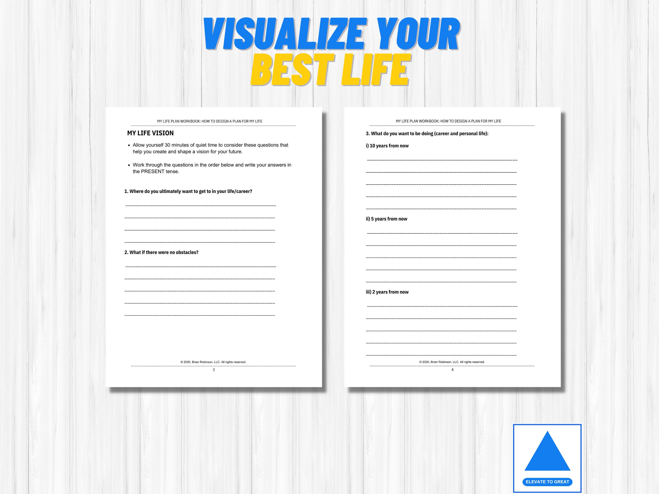The my Life Roadmap Bundle Life Goal Planning Workbook Life Coaching ...