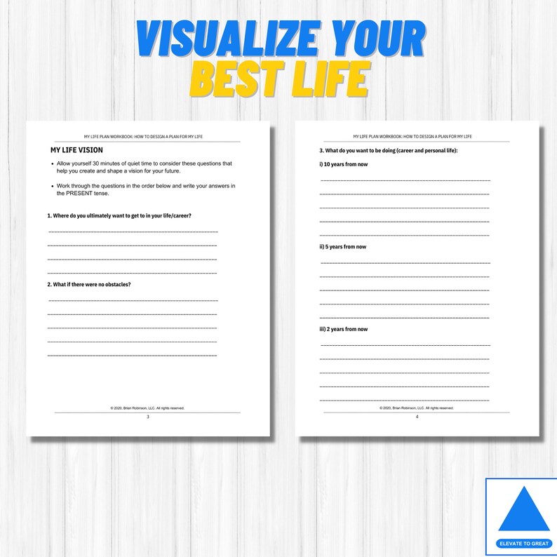 Life Plan Workbook Life Goal Planning Workbook Life - Etsy