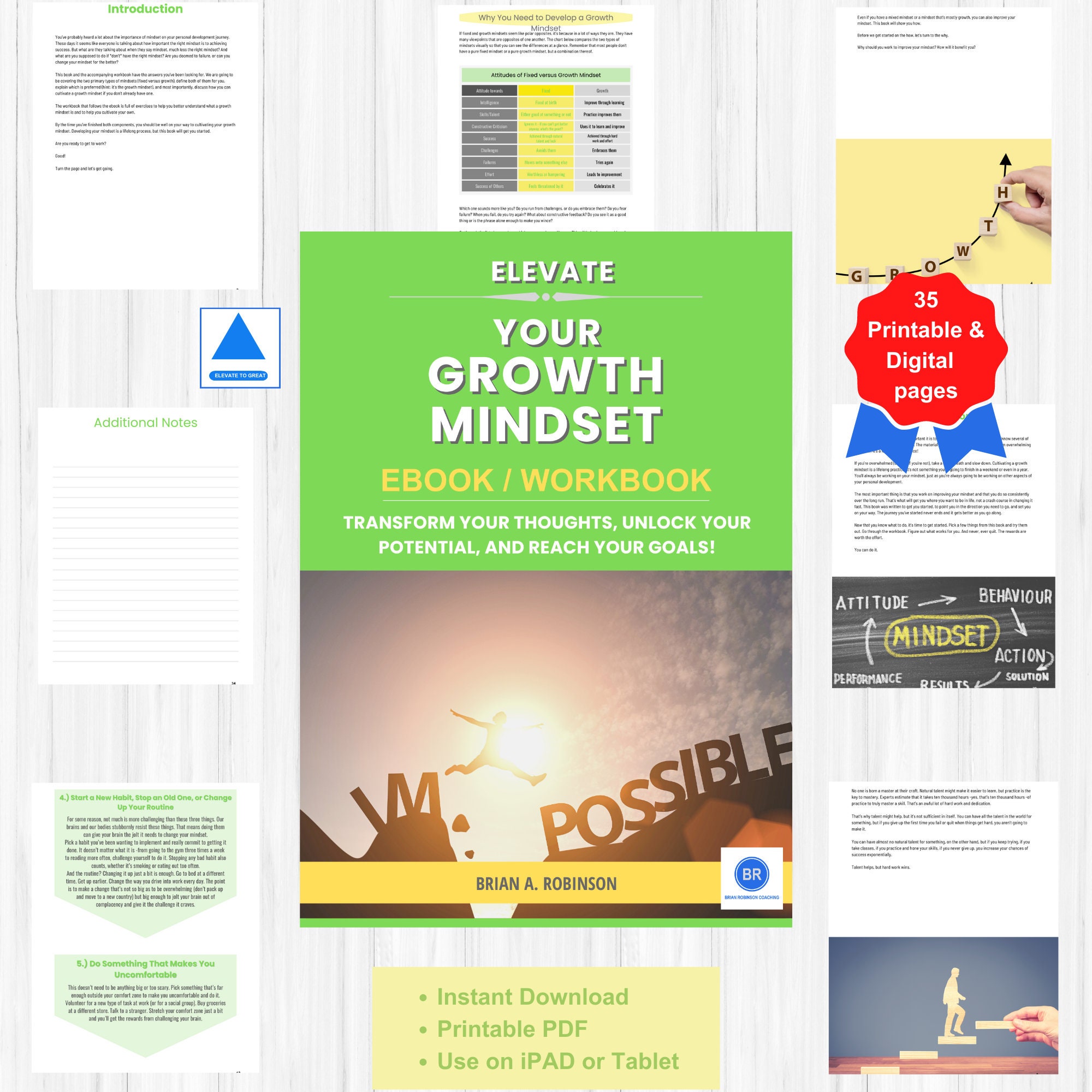 Elevate Your Growth Mindset Ebook and Workbook Combo - Etsy