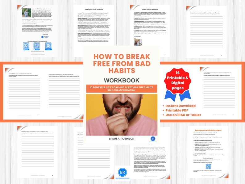 How to Break Free From Bad Habits Digital Printable Workbook - Etsy
