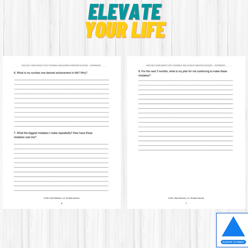 Who Am I? Self-awareness Workbook | Inner Self Workbook | Success | Life Goal Planning | Life ...