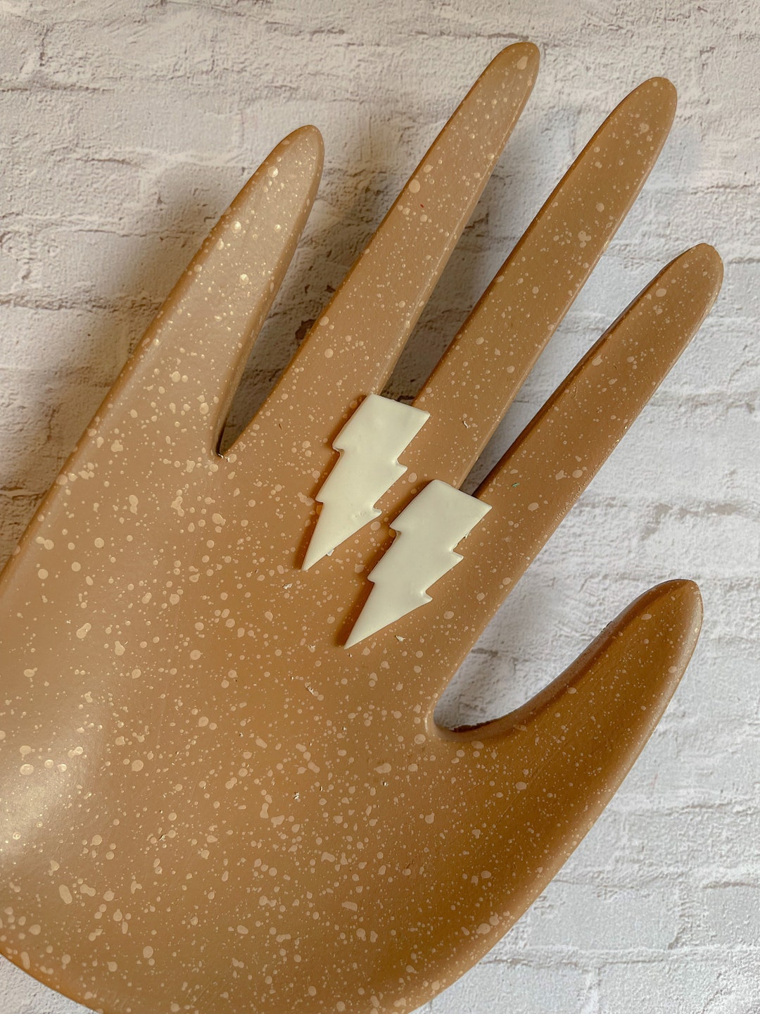 Lightning Bolt Earrings Clay Lightning Bolt Studs Clay Lightning ...