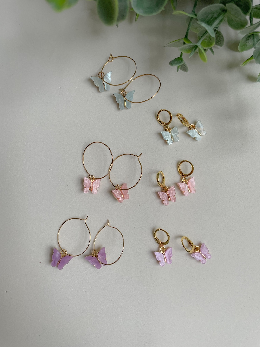Butterfly Hoop Earrings Butterfly Huggie Hoops Butterfly Charms ...
