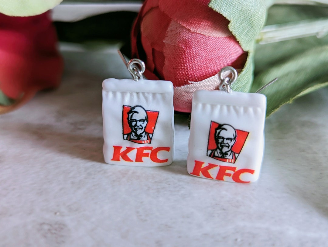 KFC Fried Chicken to Go Bag Earrings - Etsy