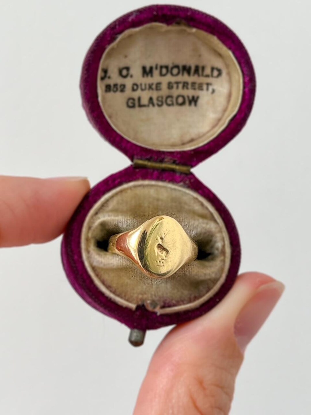 Vintage Stag Intaglio Signet Ring in 9 Carat Gold C. 1978 Carved Seal ...