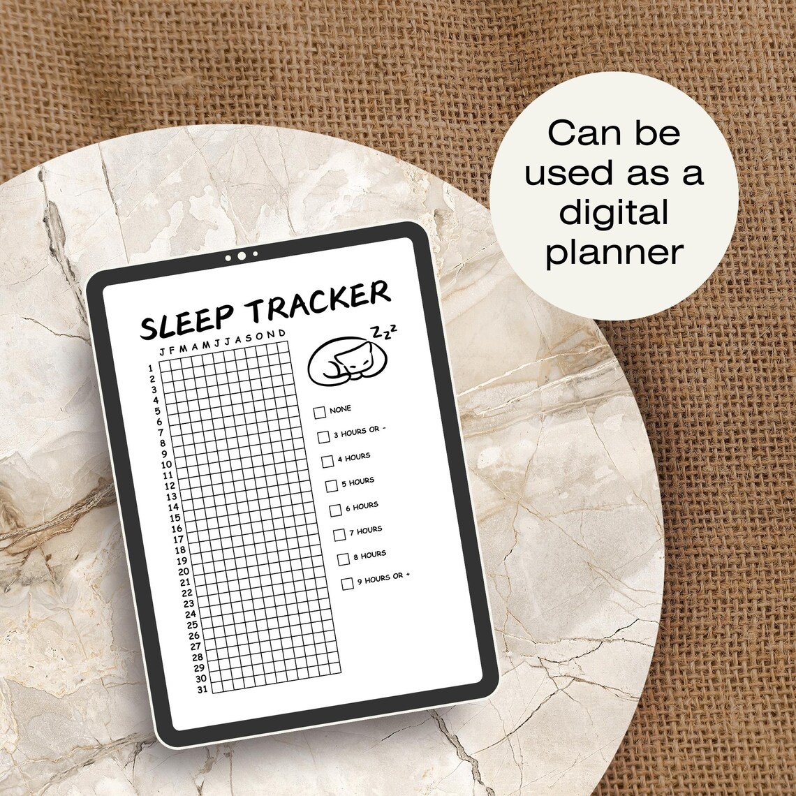 Printable Yearly Sleep Tracker - Journal and Planner Page for ...