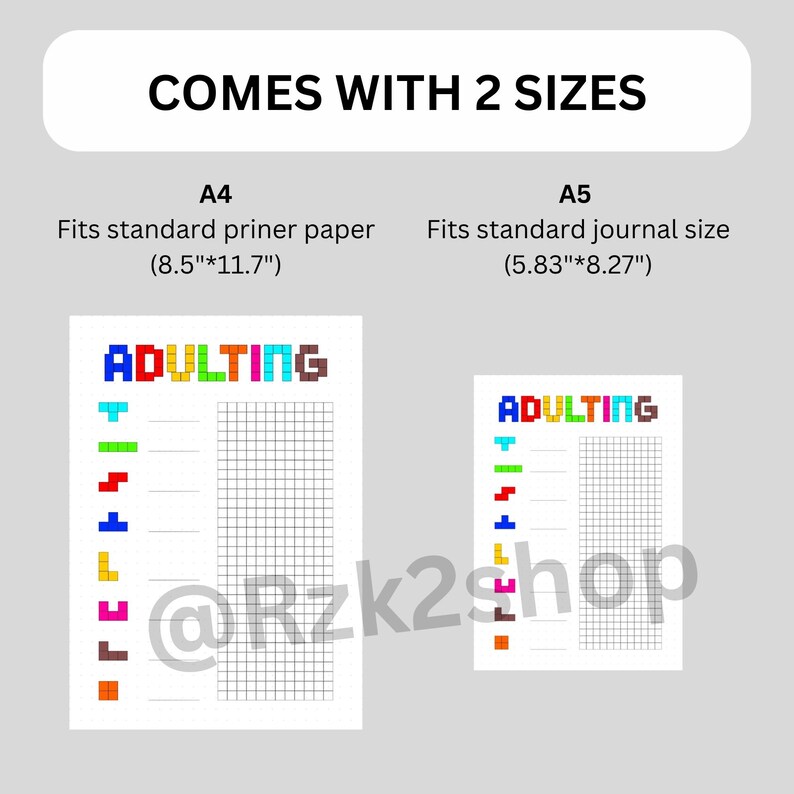 Adulting Tracker Printable Monthly Journal Page Fun Habit and Task ...