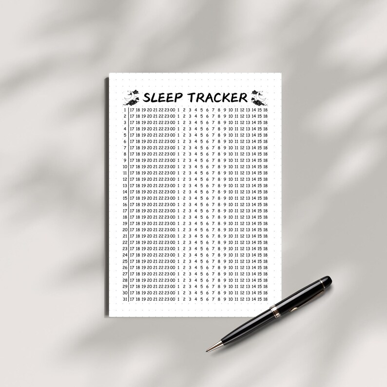 Daily Sleep Tracker PRINTABLE Journal Template Monthly Sleep Log Sleep ...