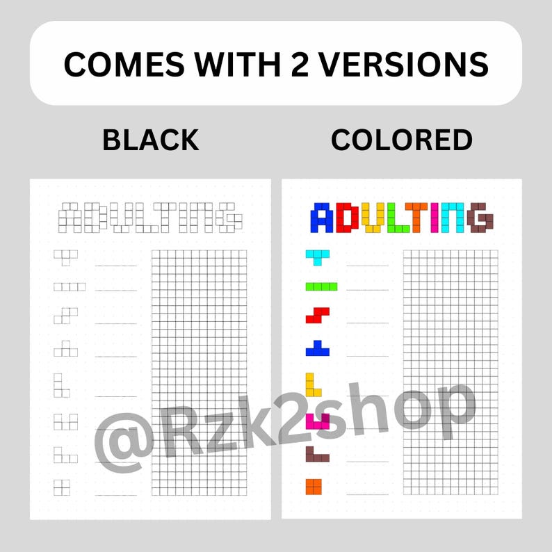 Adulting Tracker Printable Monthly Journal Page Fun Habit and Task ...