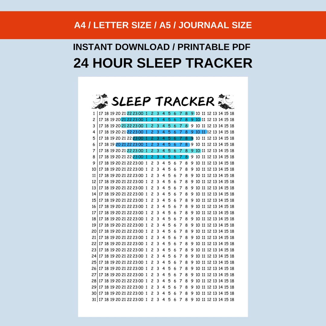Daily Sleep Tracker PRINTABLE Journal Template Monthly Sleep Log Sleep ...