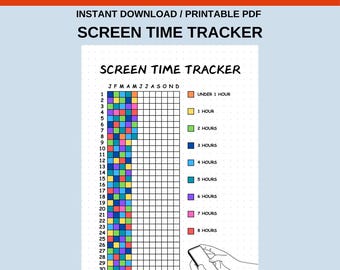 Screen Time Tracker Yearly PRINTABLE Journal Page Planner Page Yearly ...