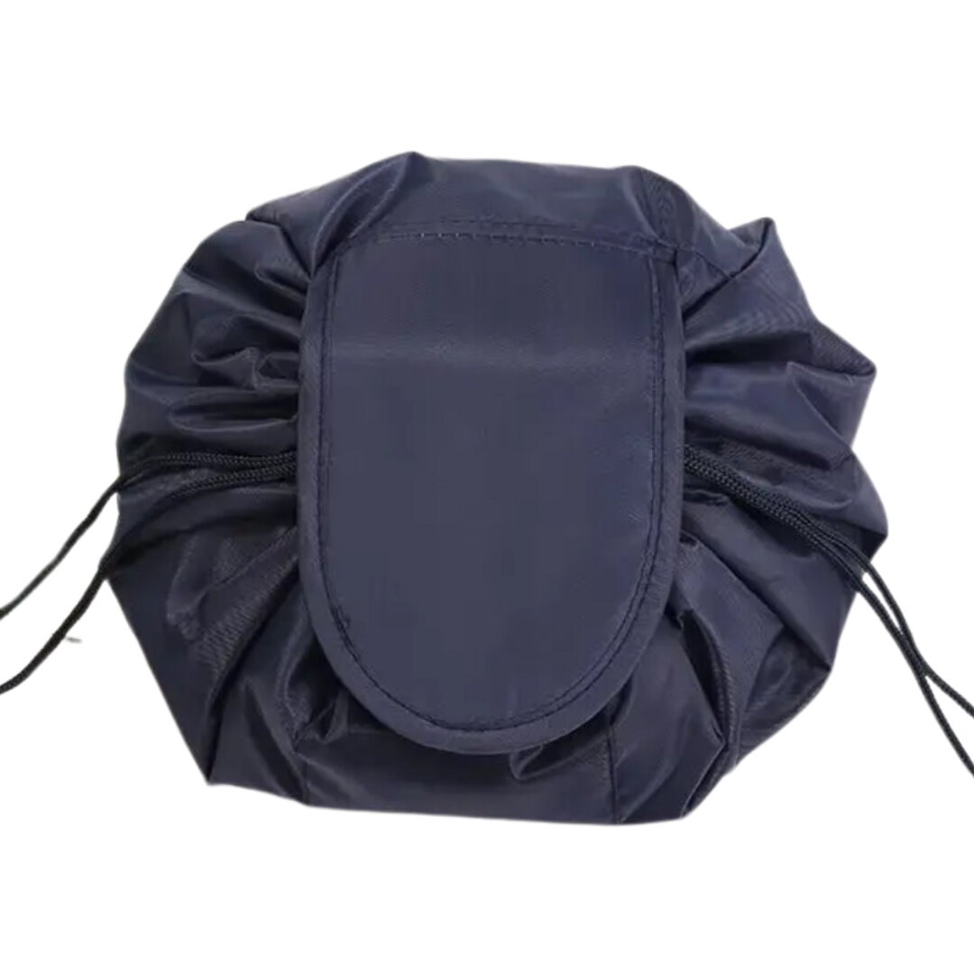 Navy Blue Drawstring Makeup Bag Drawstring Cosmetic & Makeup Bag ...