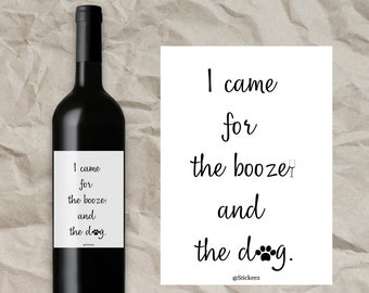 Dog Dad Wine Labels Pinot & Puppies Fur Dad Dog Lover - Etsy