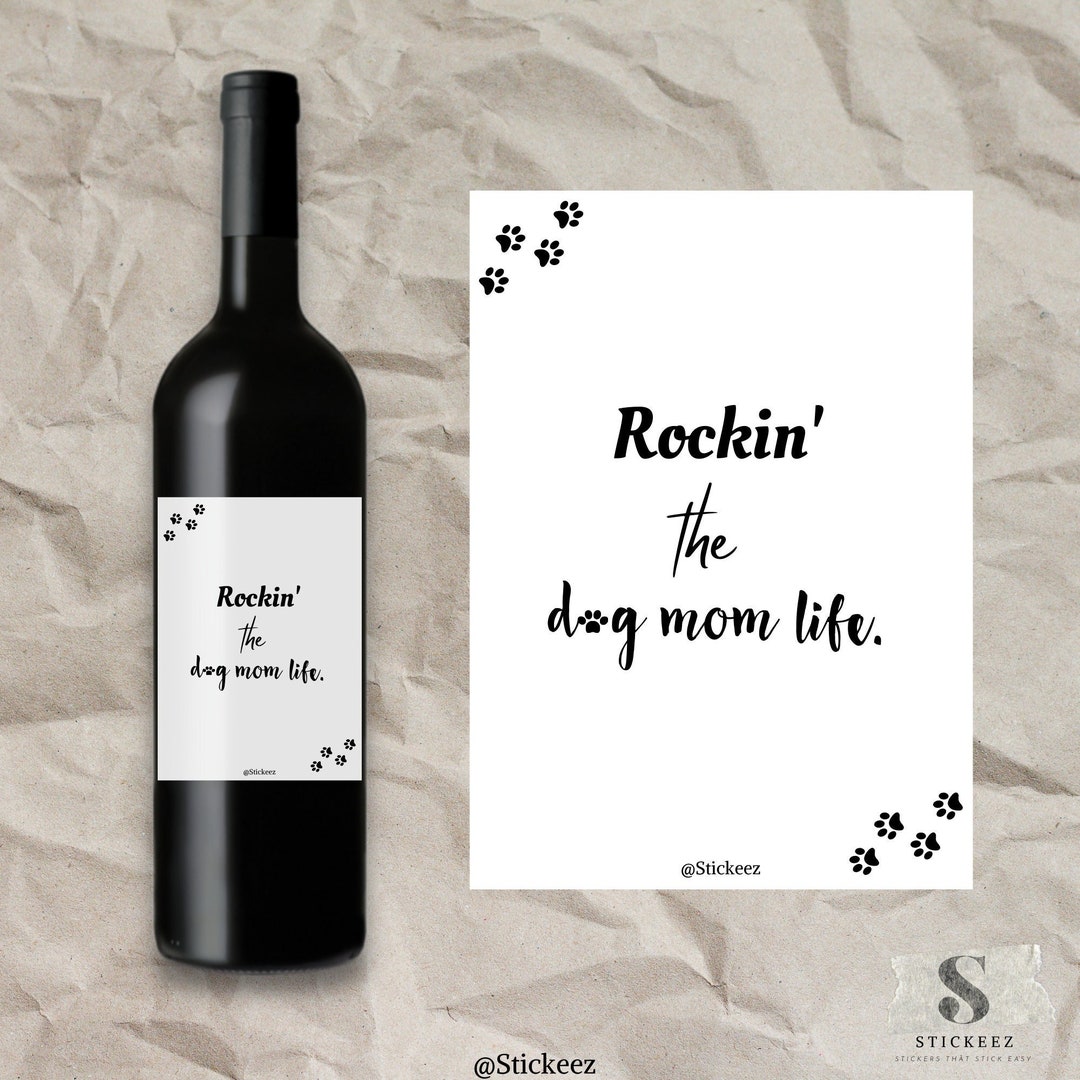 Dog Mom Wine Labels Pinot & Puppies Fur Mom Dog Lover - Etsy