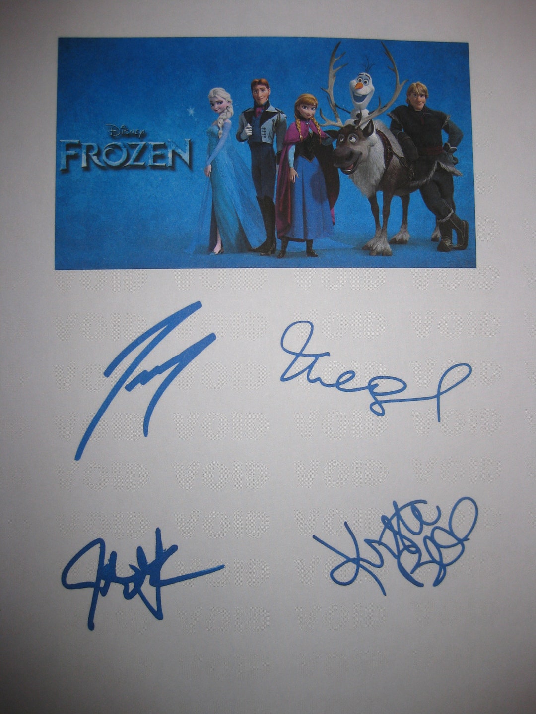 Frozen Signed Movie Film Script Screenplay Autograph X4 Kristen Bell ...