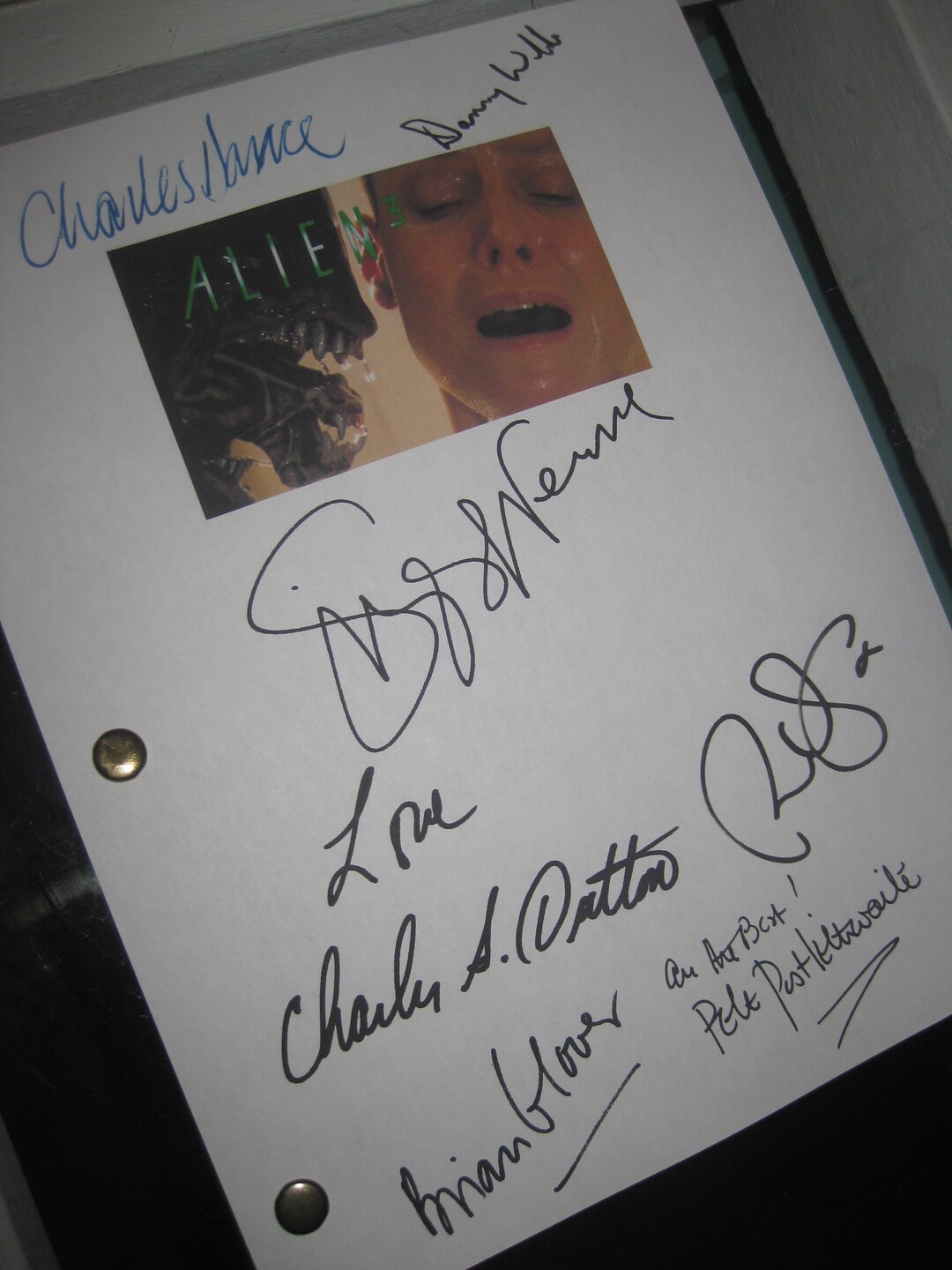 Alien 3 Signed Film Movie Script Screenplay Autographs X7 Sigourney ...