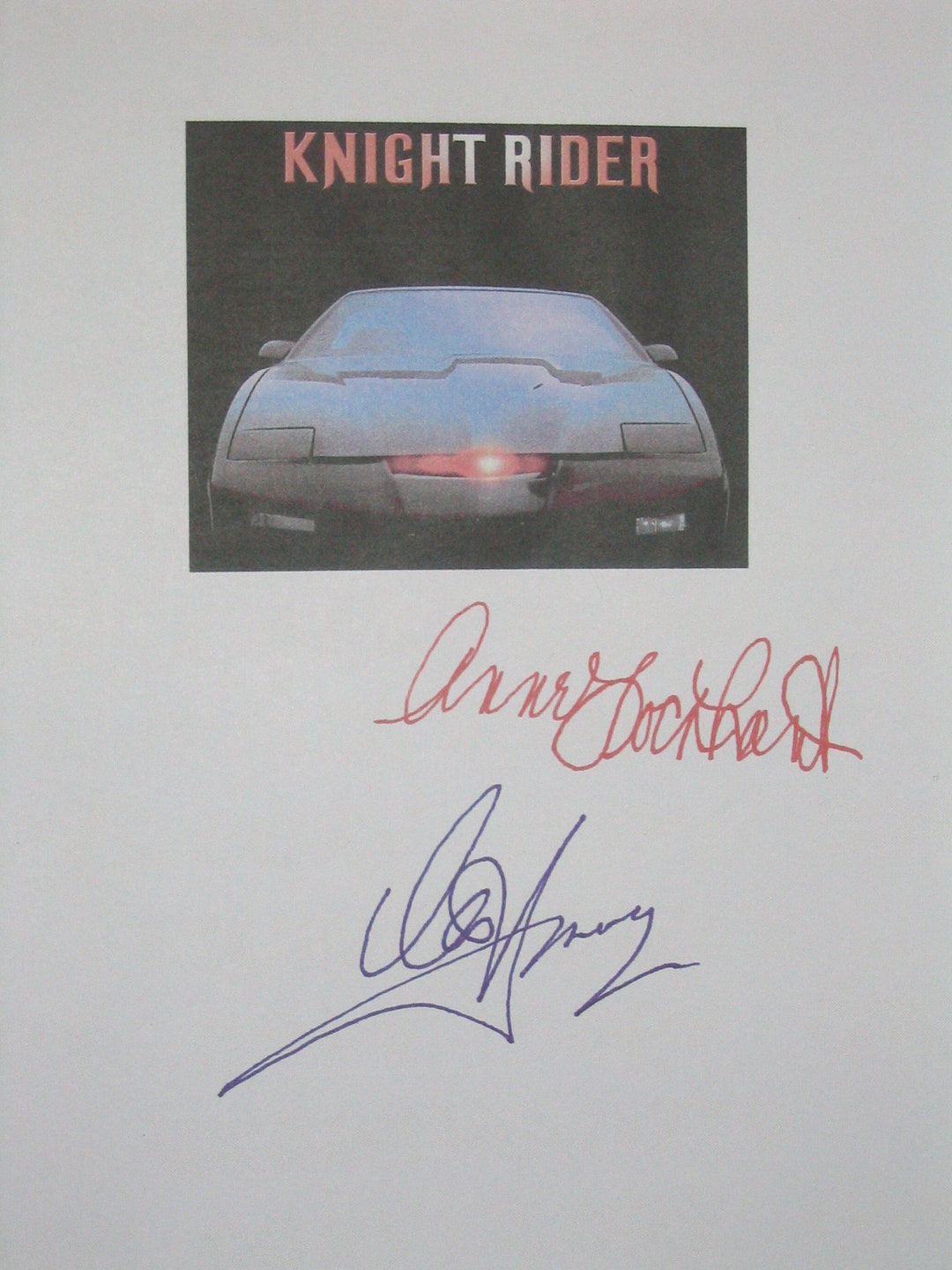 Knight Rider Signed TV Screenplay Script Autographs X2 David Hasselhoff ...