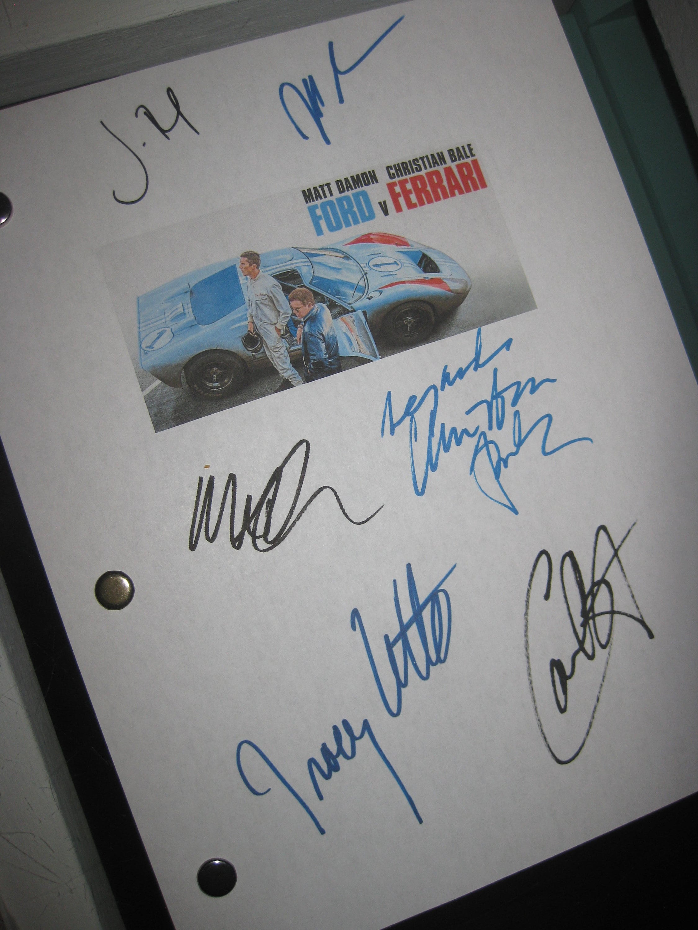 Ford V Ferrari Signed Movie Film Script Screenplay X6 Autograph Matt ...